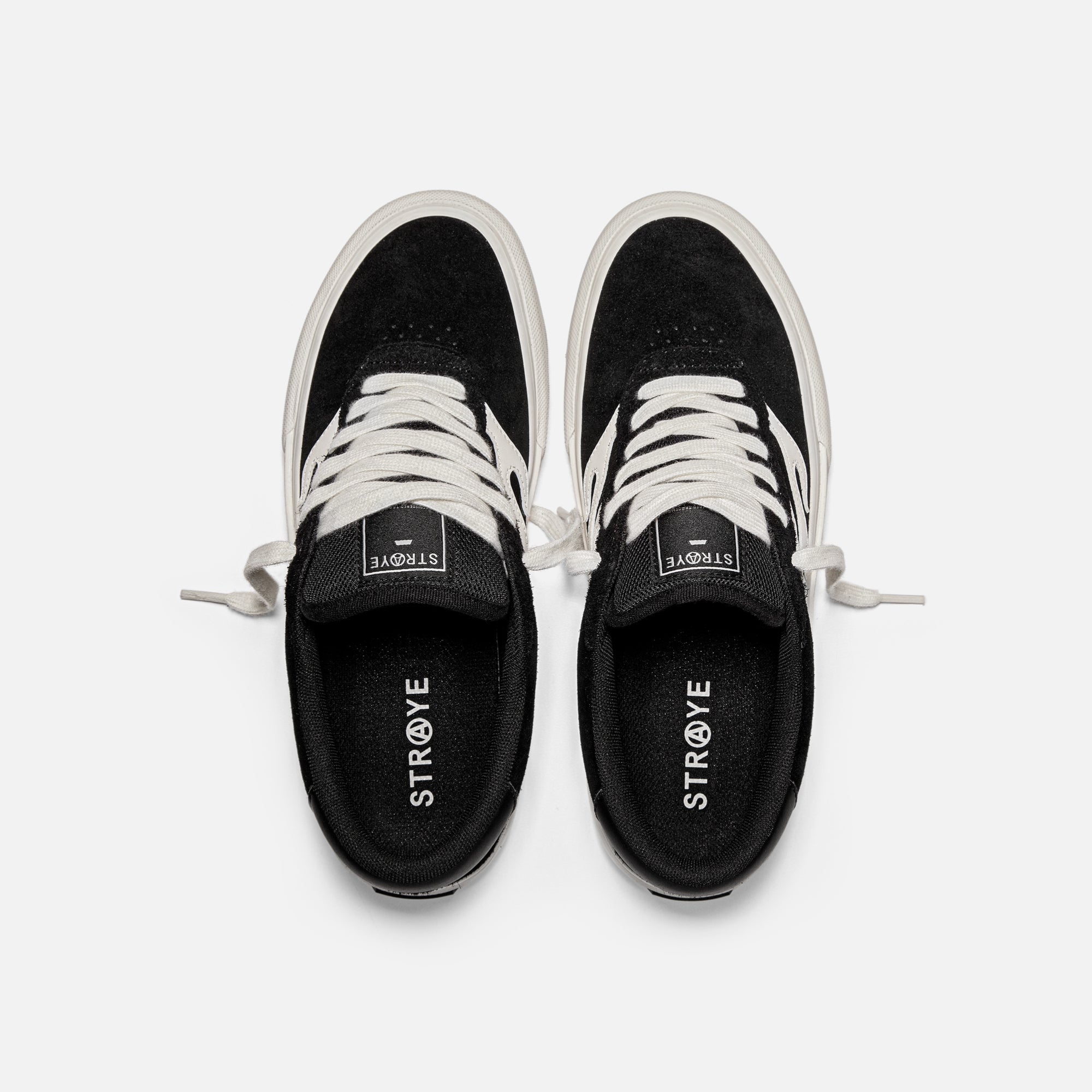 STRAYE FUEGO - BLACK | Suede Low Top Skate Shoes