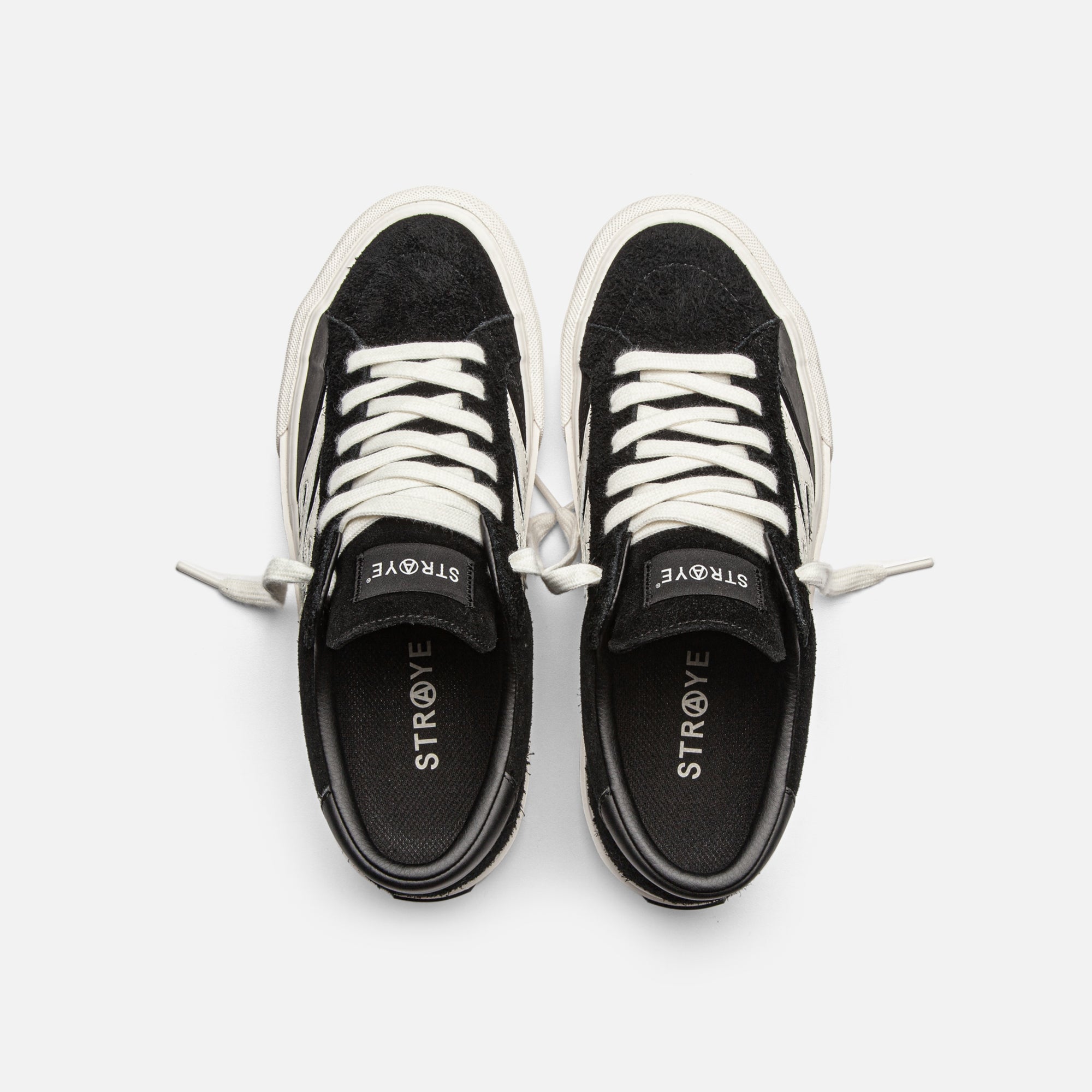 STRAYE LOGAN - BLACK FLAME | Suede Low Top Skate Shoes