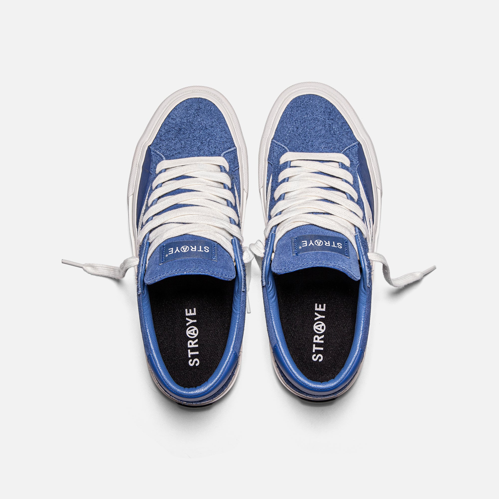 STRAYE LOGAN - BLUE FLAME | Hairy Suede Low Top Skate Shoes
