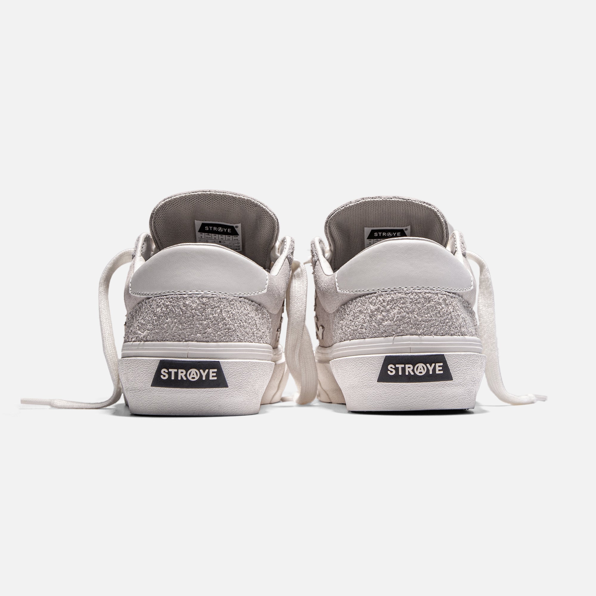 STRAYE Logan Cream Flame hairy suede + suede low-top skate shoe