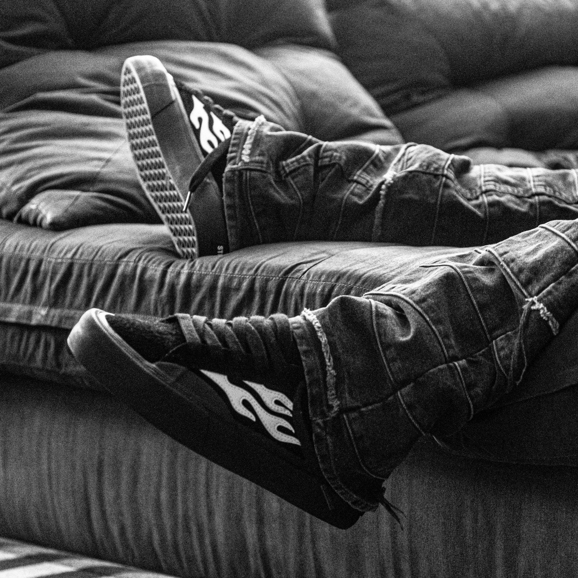 STRAYE Logan Phantom Flame hairy suede + suede low-top skate shoe