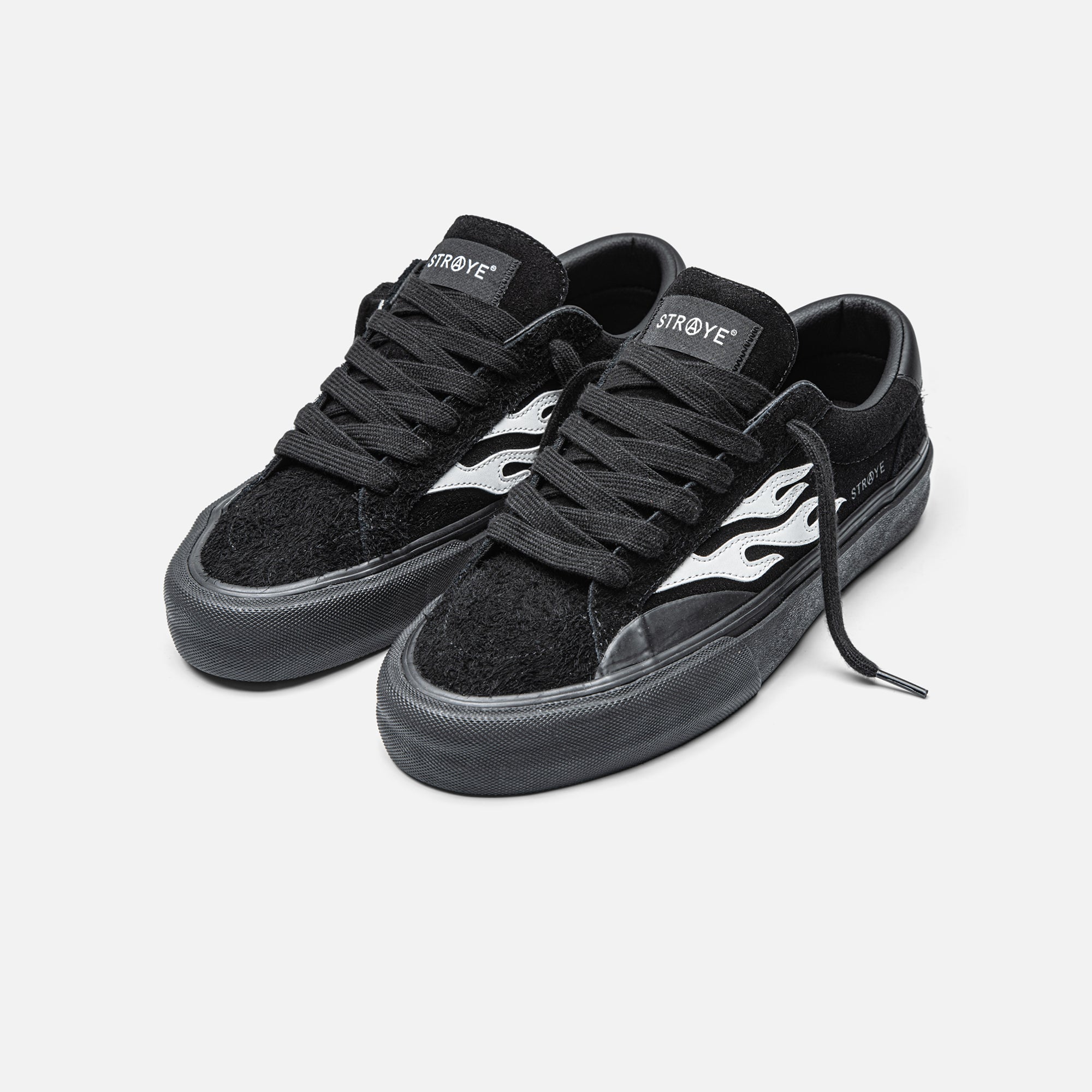 STRAYE Logan Phantom Flame hairy suede + suede low-top skate shoe