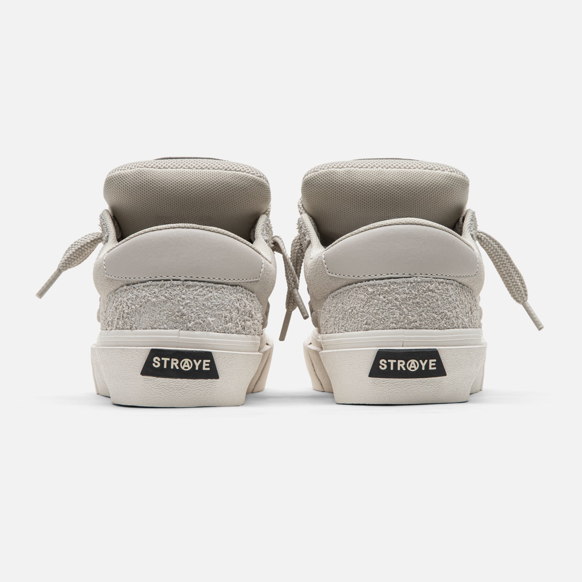 STRAYE Logan Puff Cream Bevel hairy suede + suede — puffy low-top skate ...