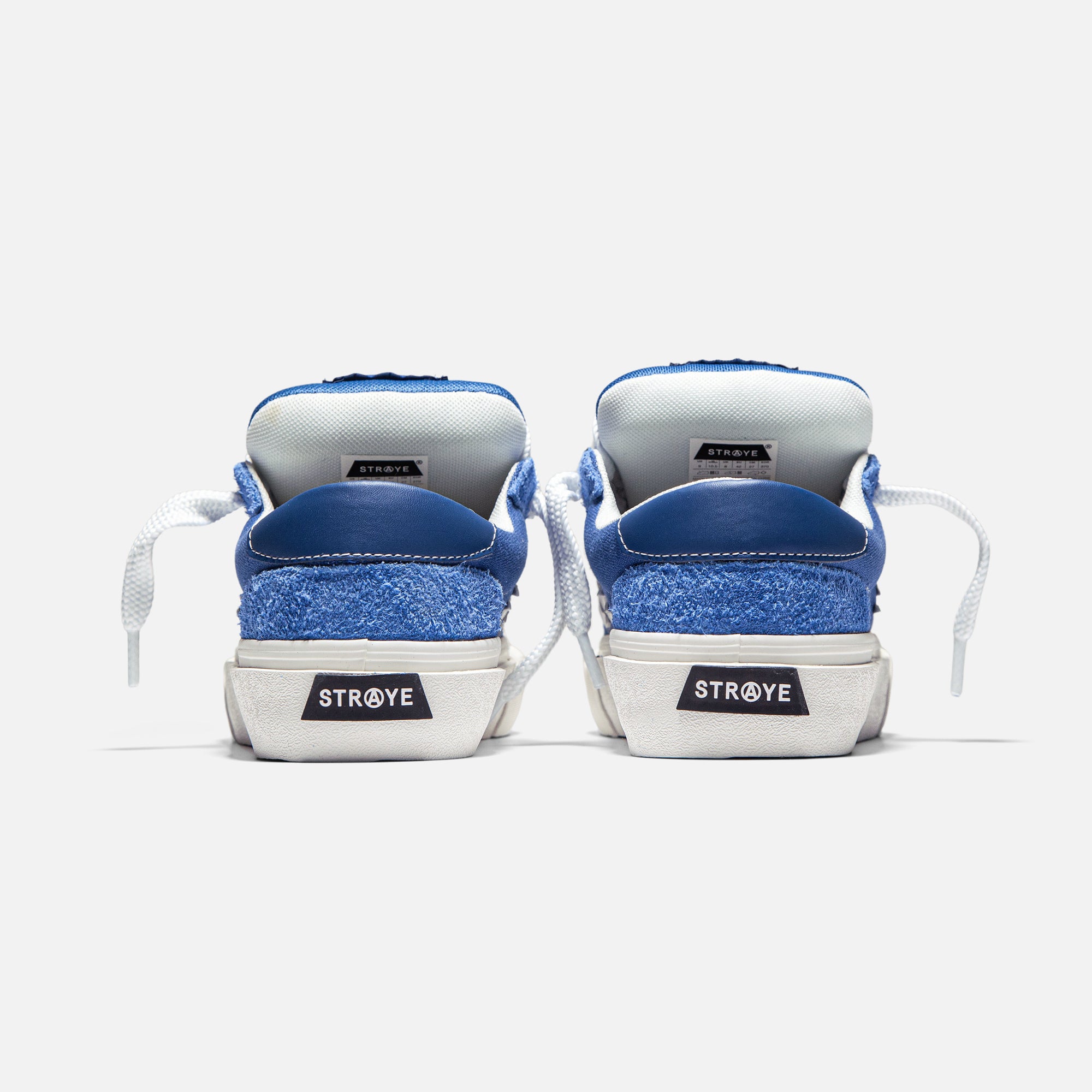 STRAYE LOGAN PUFF - BLUE | Hairy Suede / Canvas Low Top Skate Shoes