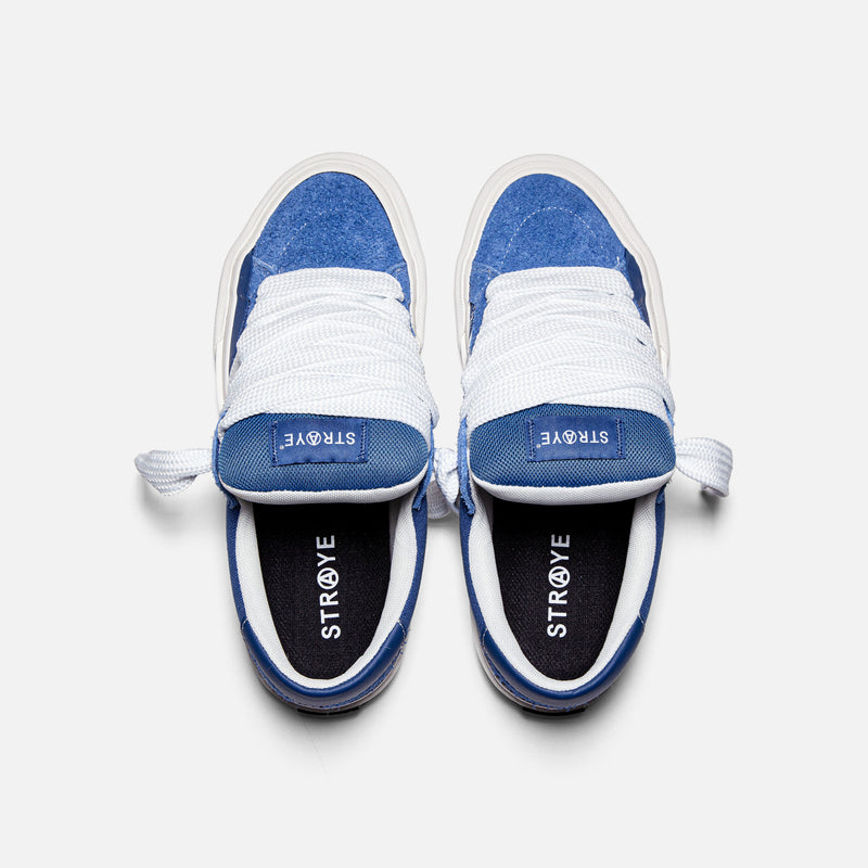 STRAYE Logan Puff Blue Antwuan Dixon hairy suede + canvas — puffy low ...