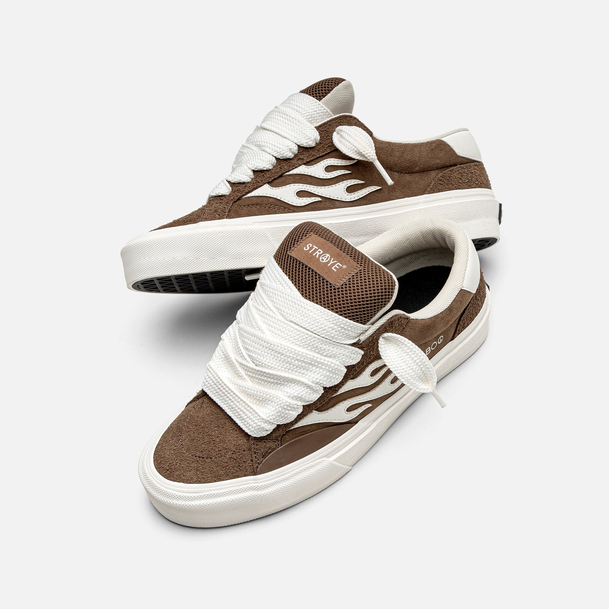 STRAYE LOGAN PUFF - BROWN | Hairy Suede Low Top Skate Shoes