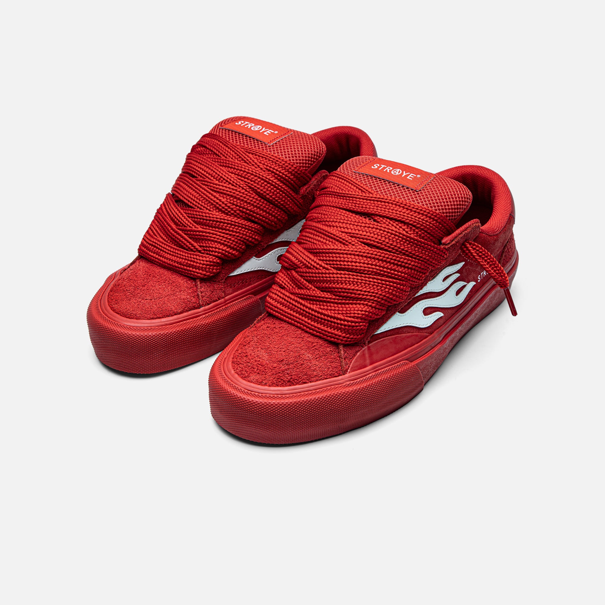 STRAYE Logan Puff Cupid hairy suede + suede — puffy low-top skate shoe