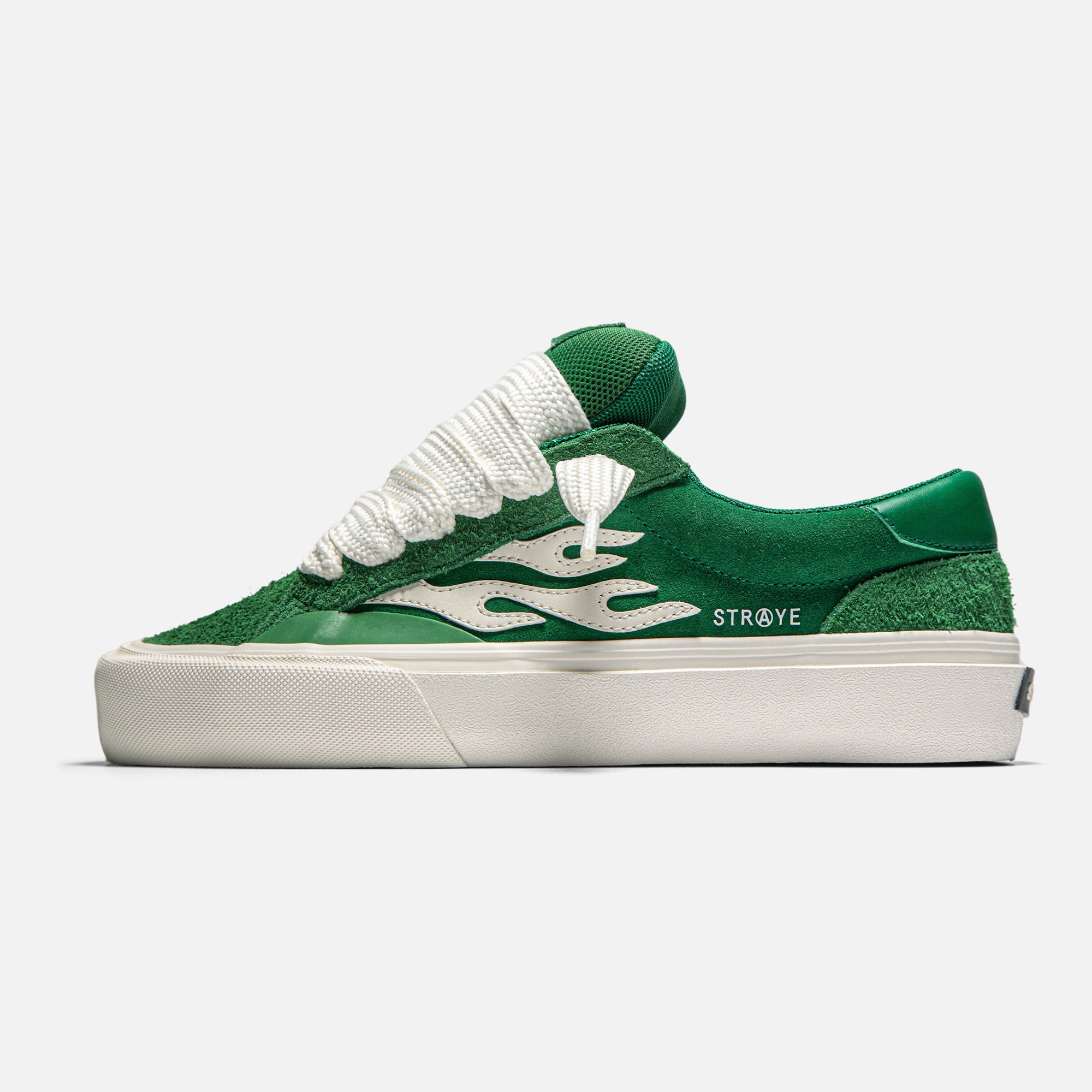 STRAYE LOGAN PUFF - FOREST | Hairy Suede / Suede Low Top Skate Shoes