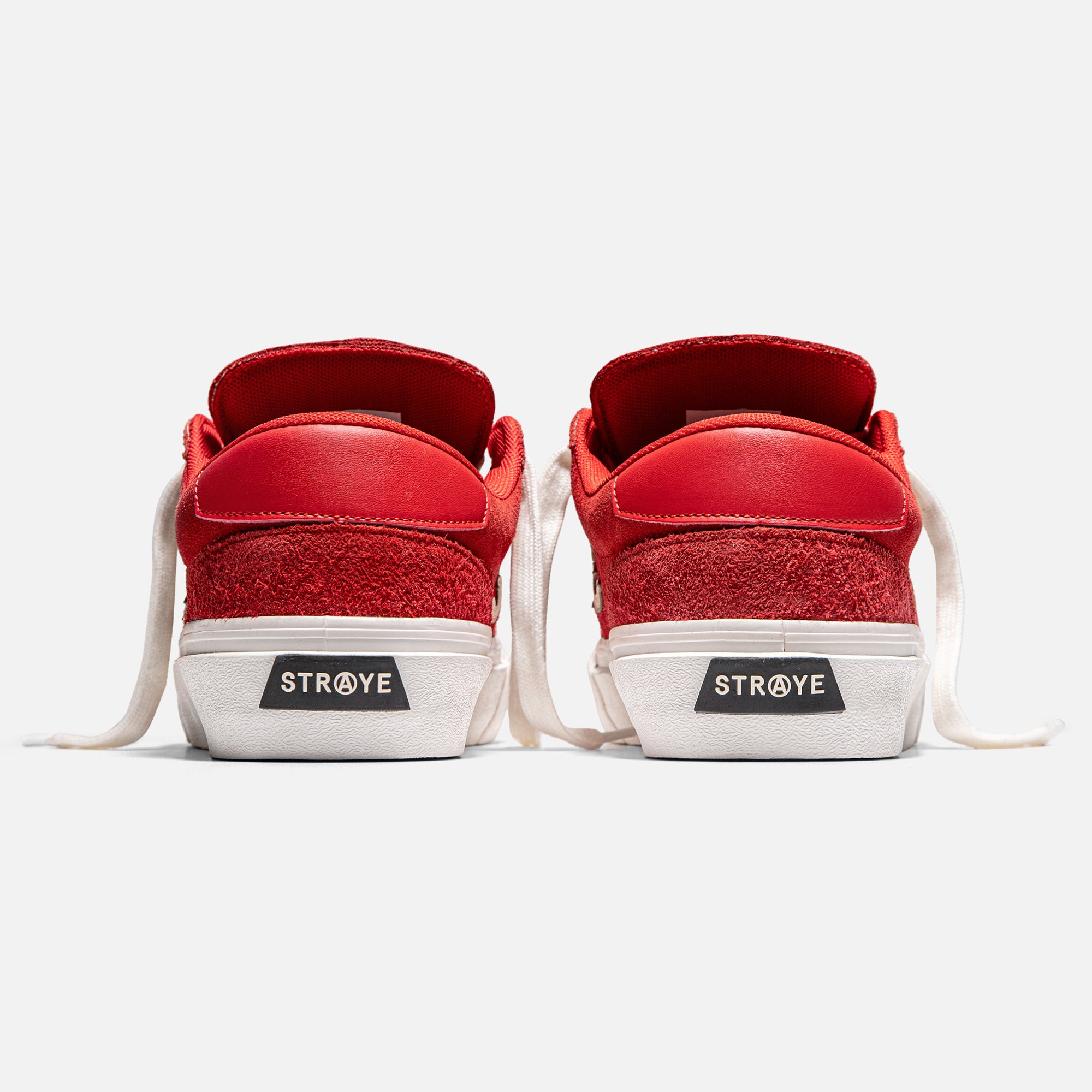 STRAYE Logan Red Flame hairy suede + suede low-top skate shoe