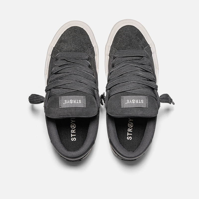 STRAYE Logan Puff Carbon Bevel hairy suede + canvas skate shoe