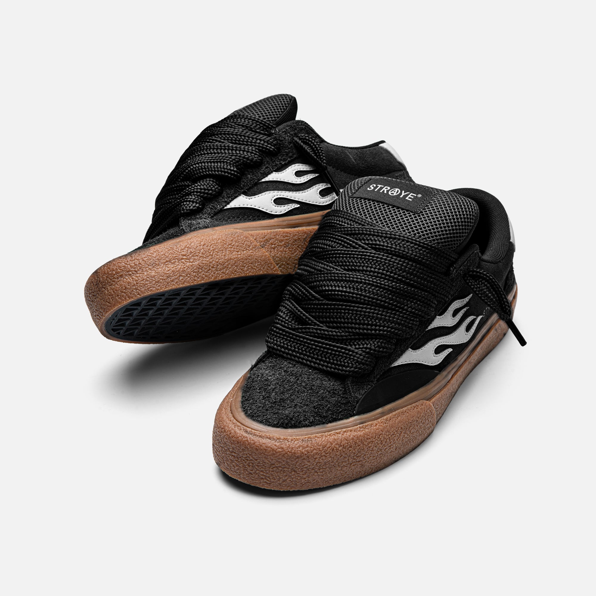 STRAYE Logan Puff Street hairy suede + suede — puffy low-top skate shoe