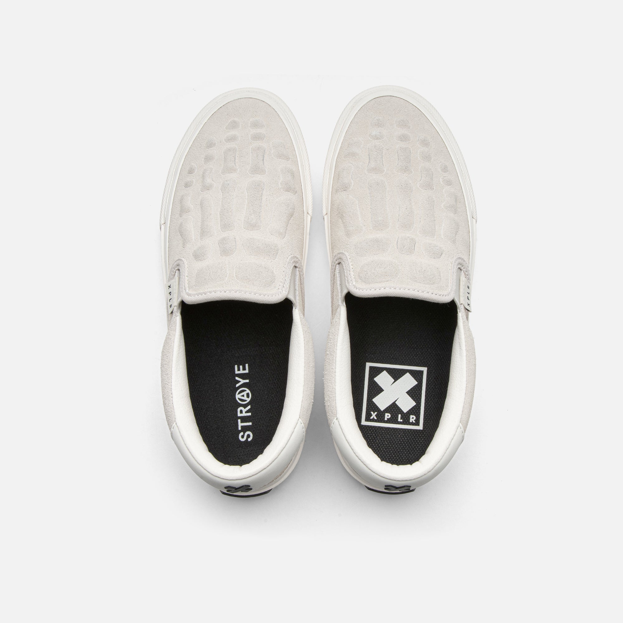 STRAYE Ventura XPLR Bones Hairy Suede — collab slip-on skate shoe