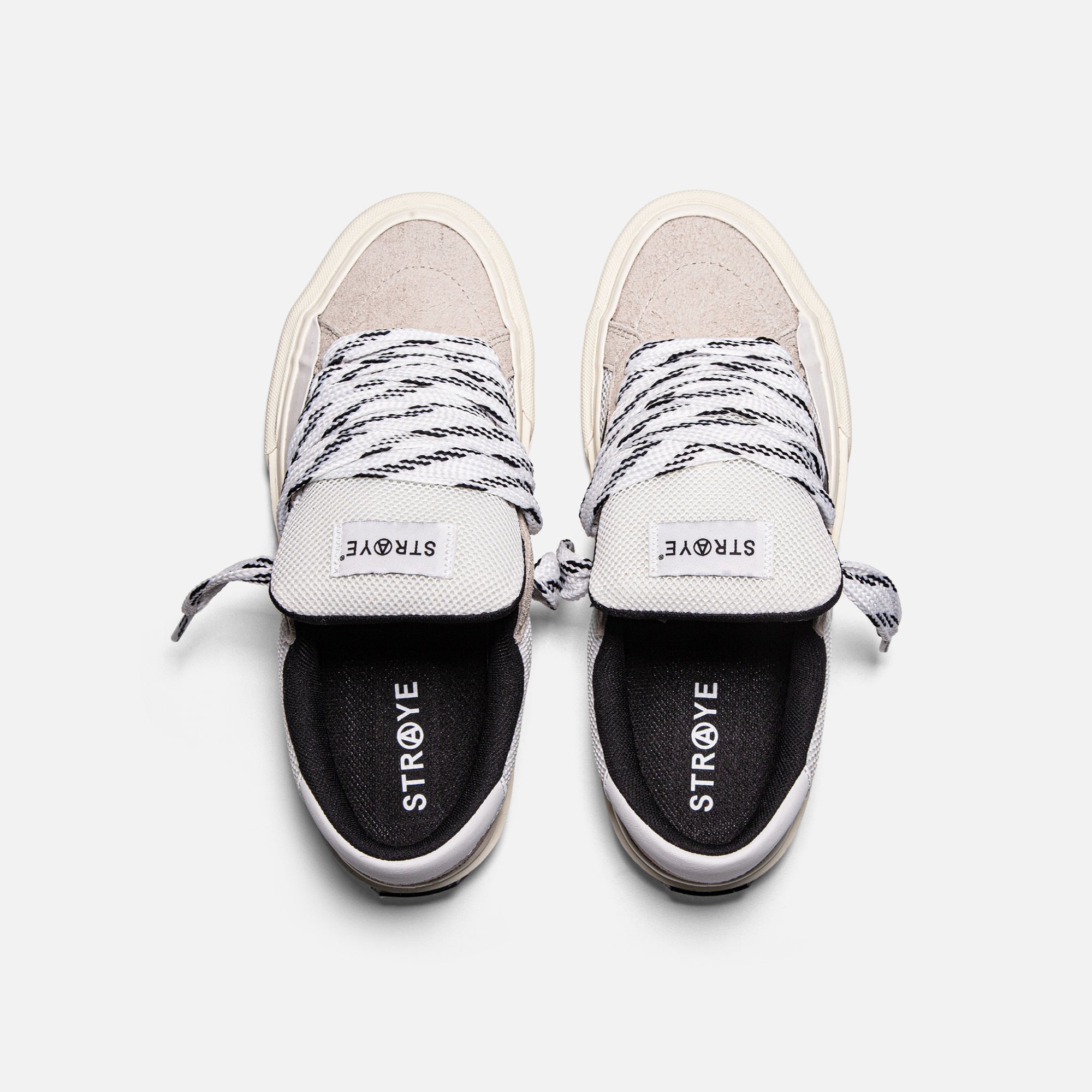 LOGAN PUFF - BONE | Suede / Mesh Low Top Skate Shoes - STRAYE